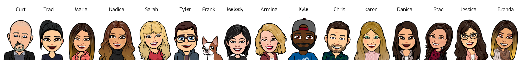 Team Bitmoji Lineup. | ConnectPoint Search Group
